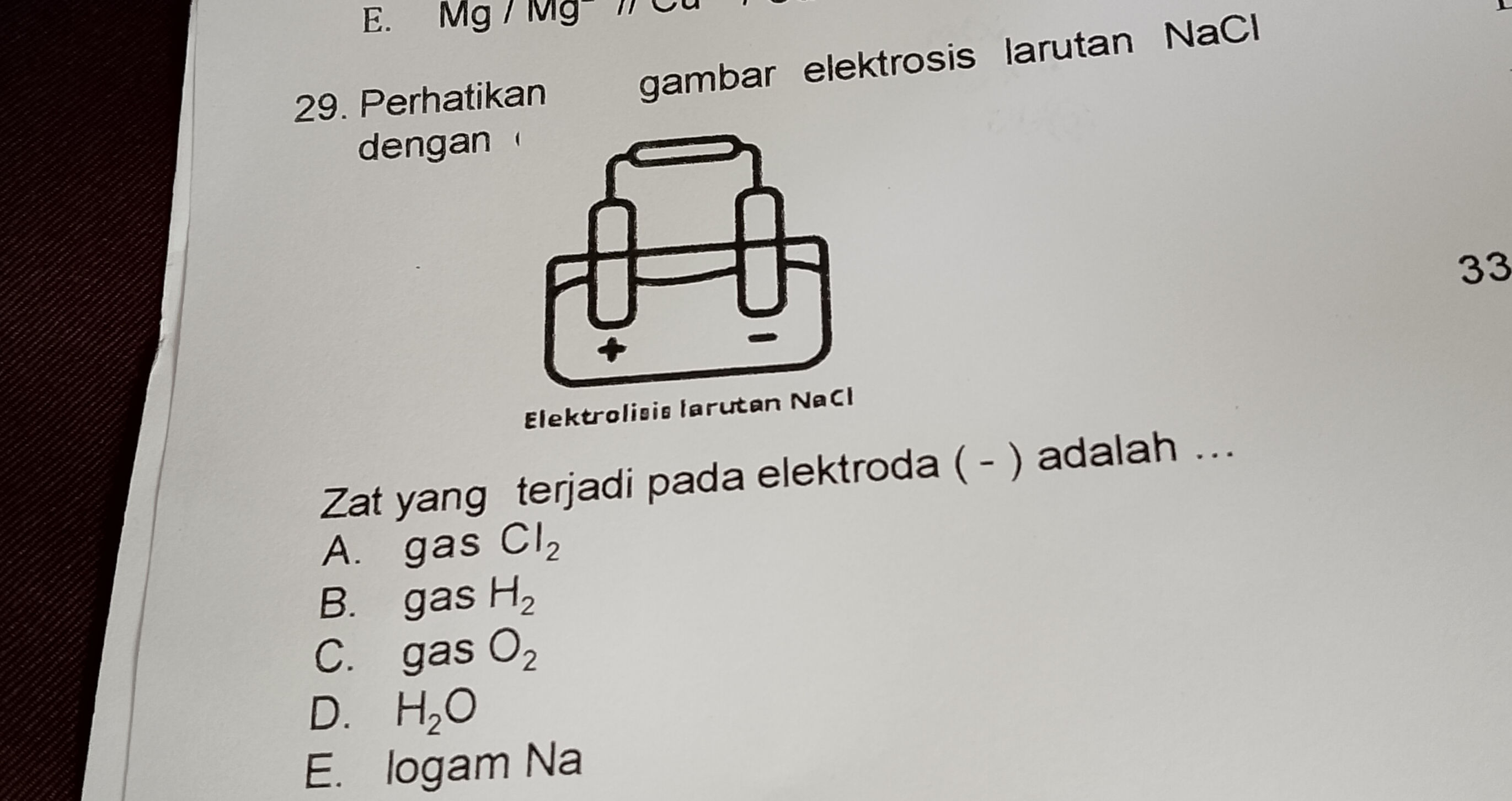 29. Perhatikan dengan gambar elektrolisis | StudyX