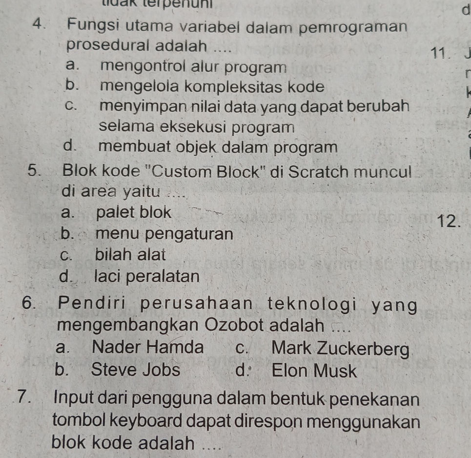 4. Fungsi utama variabel dalam pemrograman | StudyX