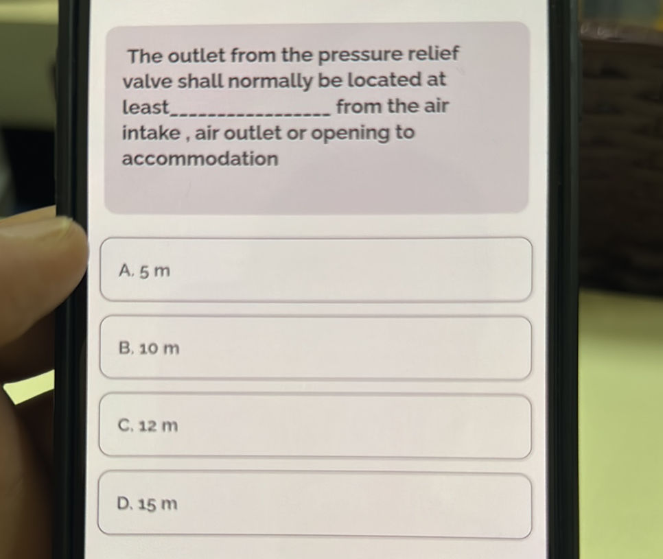 The outlet from the pressure relief valve | StudyX