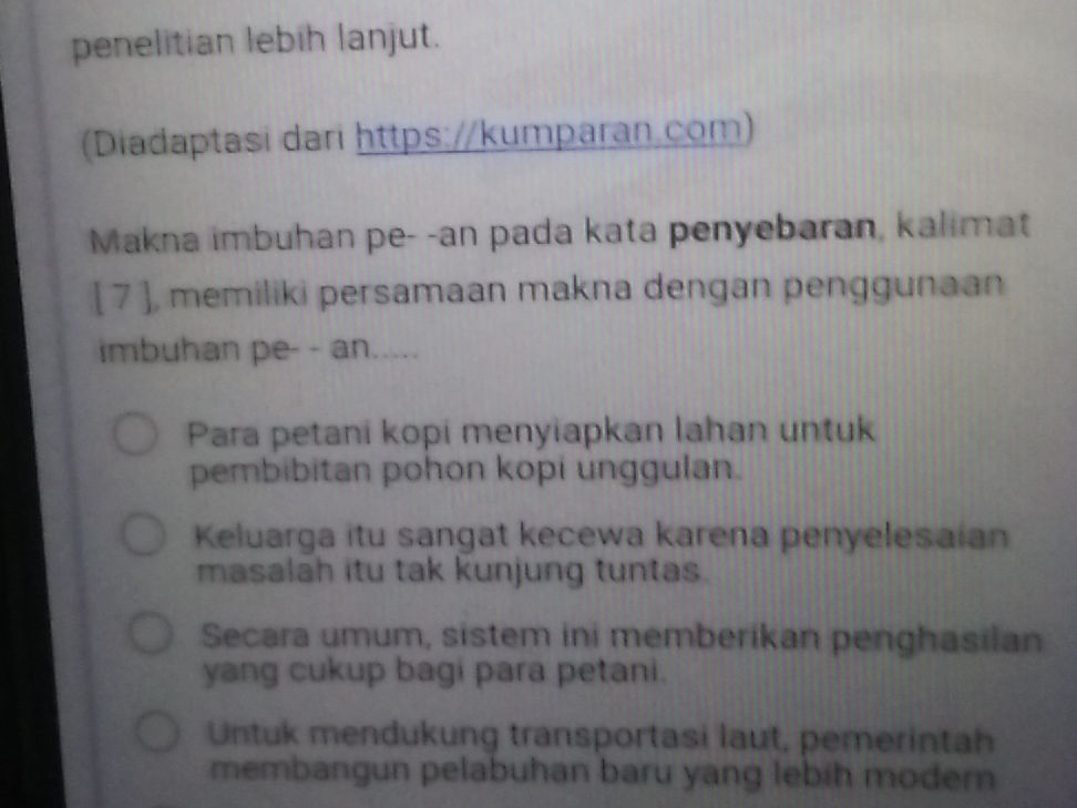 Makna imbuhan pe--an pada kata penyebaran, | StudyX