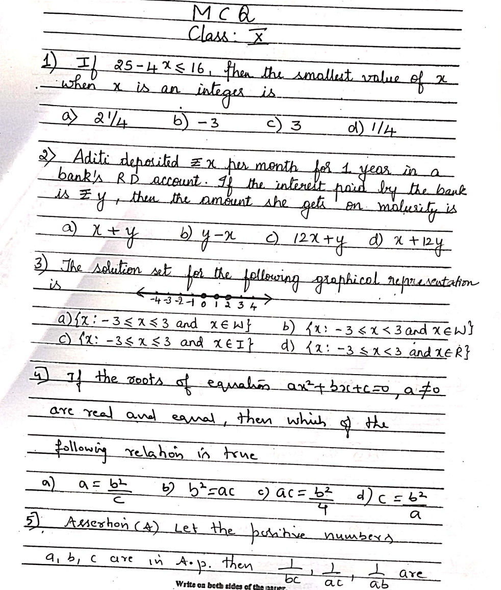 1) If $25 - 4x 16$, then the smallest | StudyX