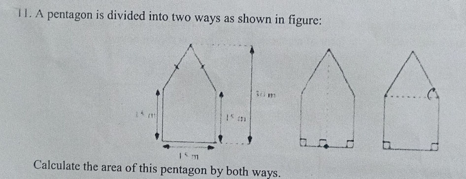 11. A pentagon is divided into two ways as | StudyX