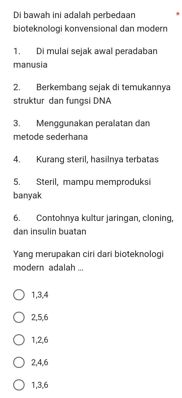 Di bawah ini adalah perbedaan bioteknologi | StudyX