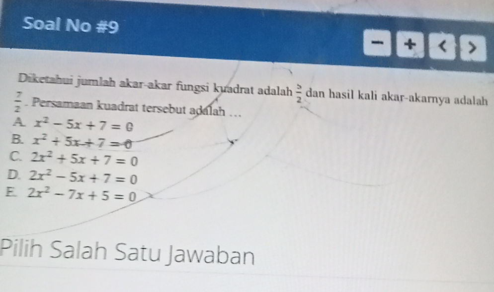 Diketahui jumlah akar-akar fungsi kuadrat | StudyX