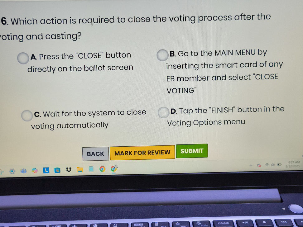 Which action is required to close the voting