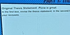 Original Thesis Statement: Pizza is great. | StudyX