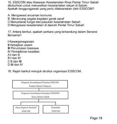 16. ESSCOM atau Kawasan Keselamatan Khas | StudyX
