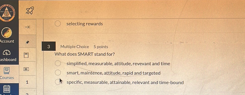 What does SMART stand for? simplified, | StudyX
