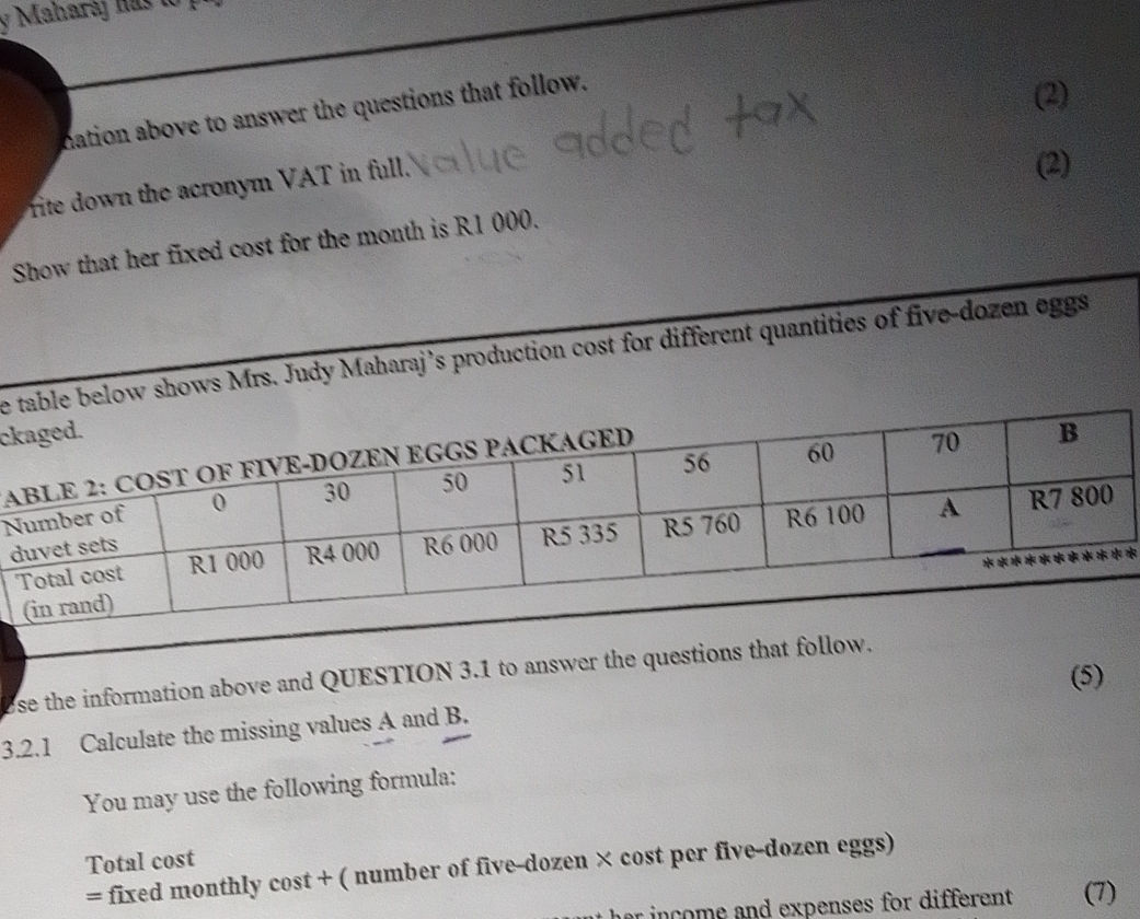 Calculate the missing values A and B. You | StudyX