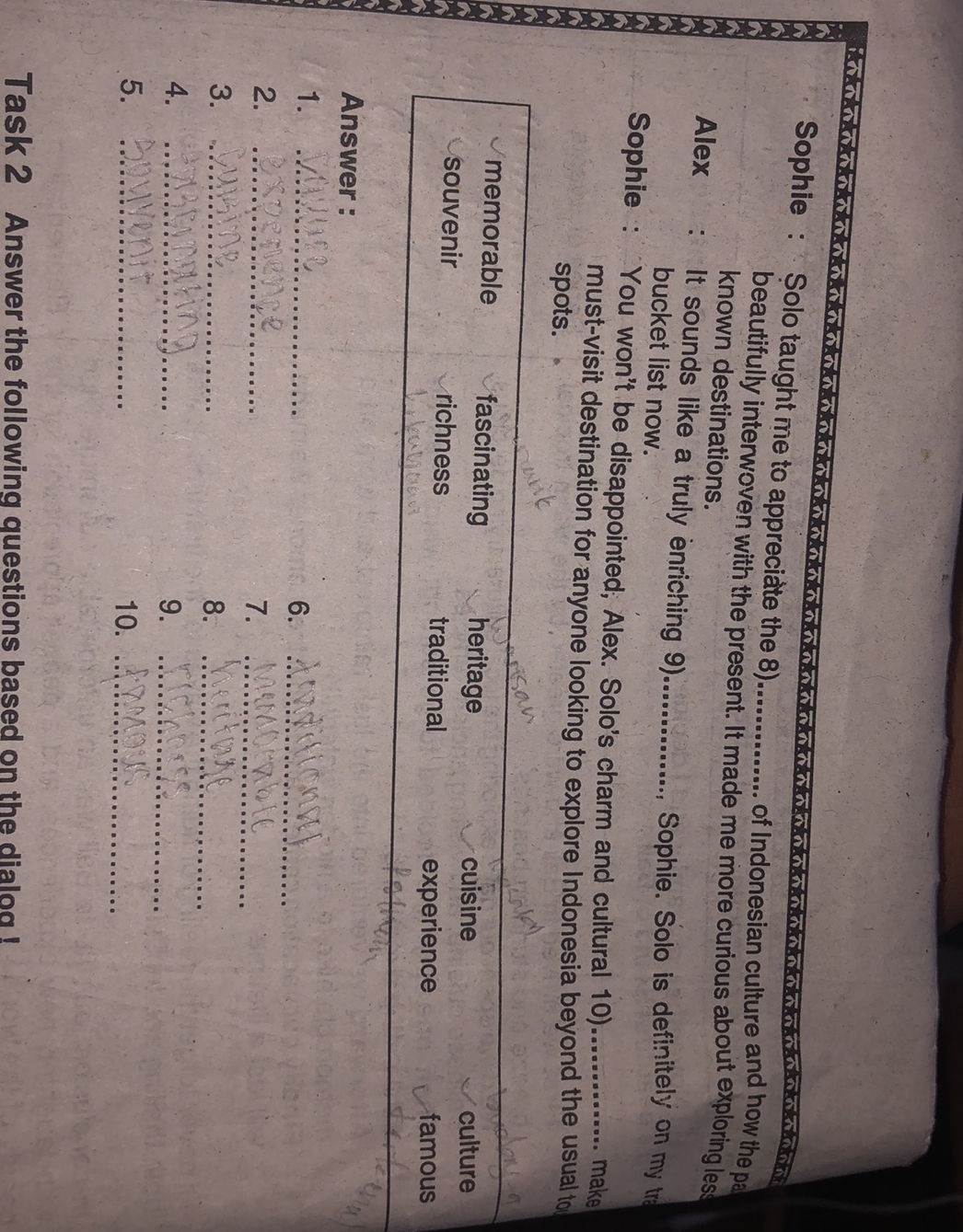 Task 2 Answer the following questions based | StudyX