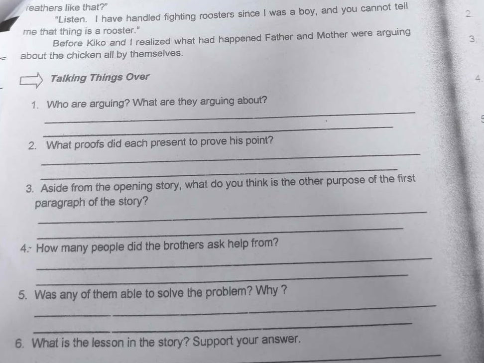 Talking Things Over 1. Who are arguing? | StudyX