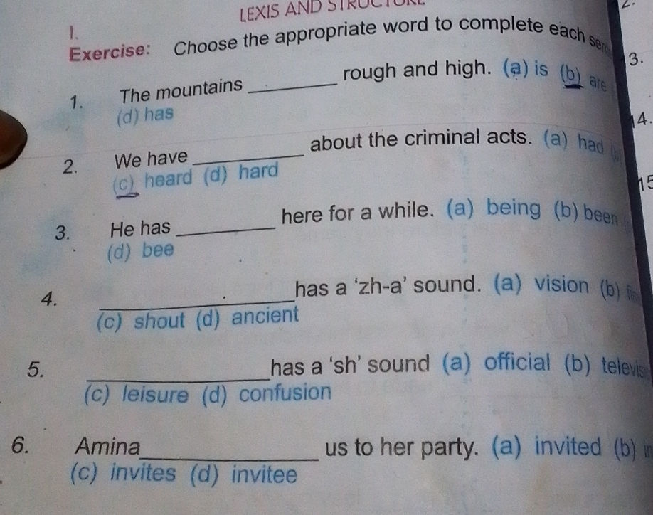 Exercise: Choose the appropriate word to | StudyX