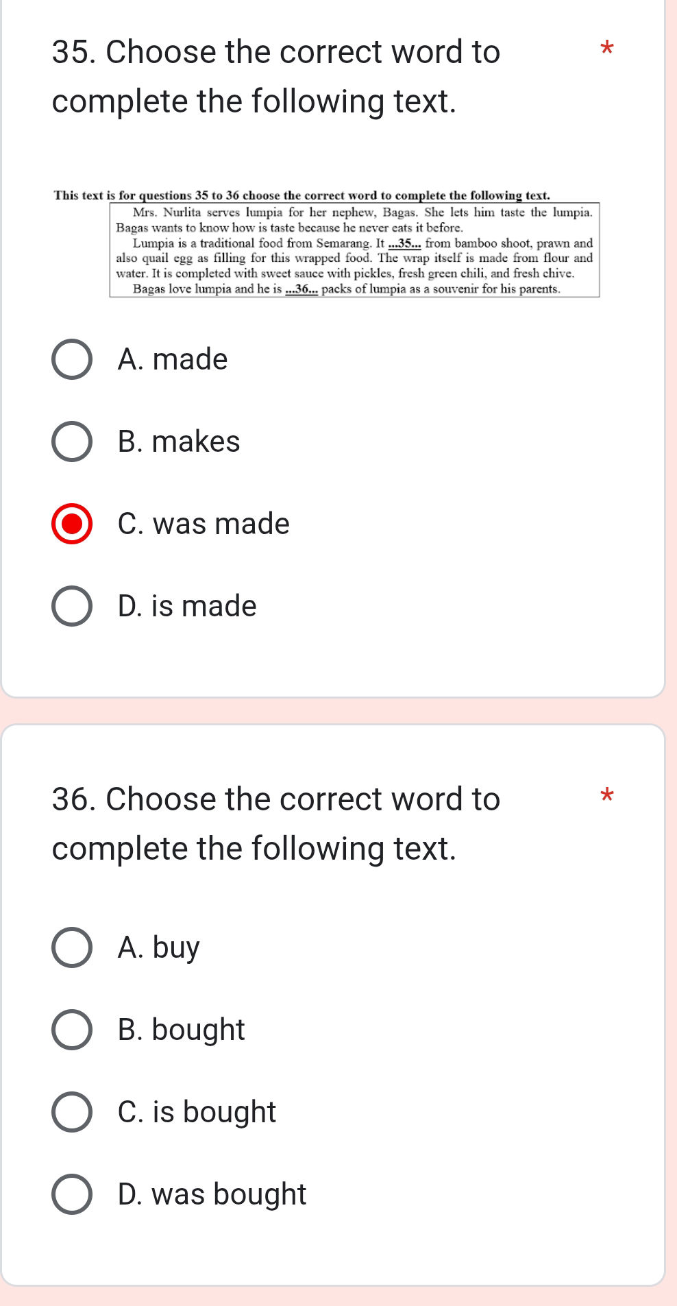 35. Choose the correct word to complete the | StudyX