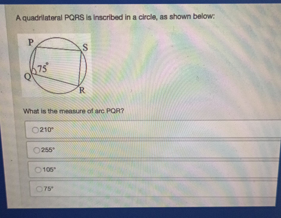 A quadrilateral PQRS is inscribed in a | StudyX
