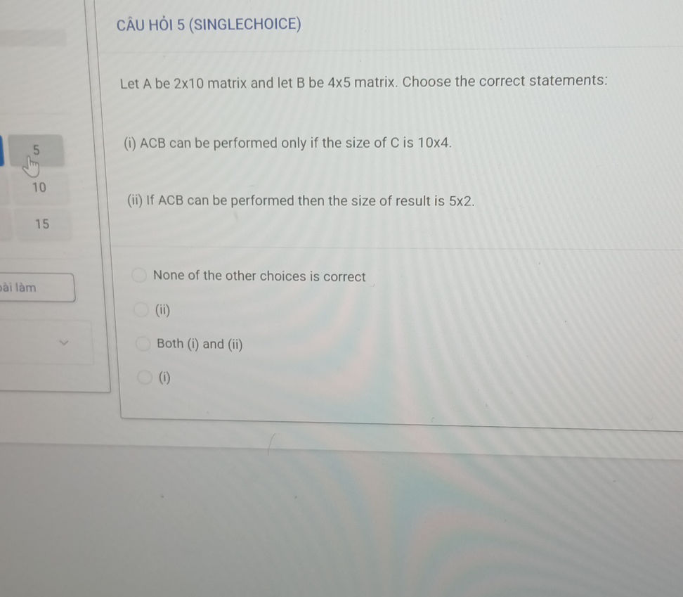 Let A be 2x10 matrix and let B be 4x5 | StudyX