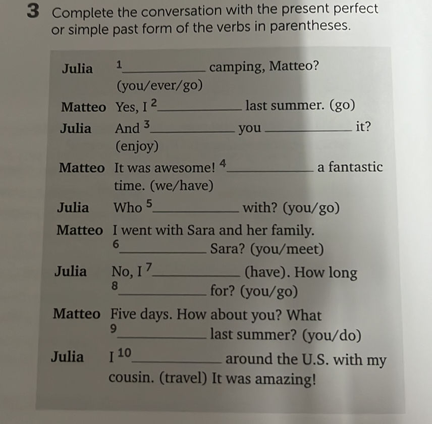 3 Complete the conversation with the present | StudyX
