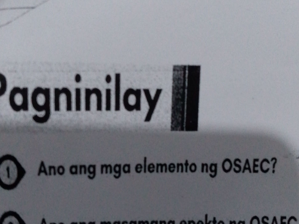 Mga elemento ng OSAEC | StudyX