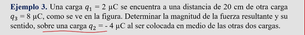 Ejemplo 3. Una carga $q_1 = 2 C$ se | StudyX