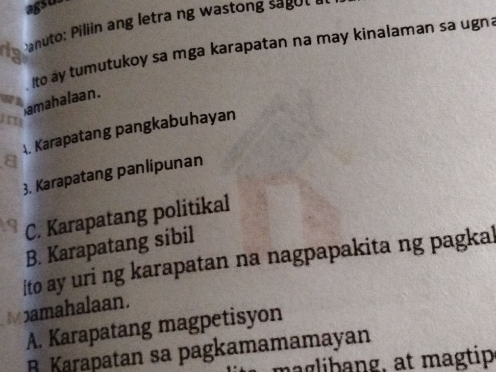 Panuto: Piliin ang letra ng wastong sagot at | StudyX