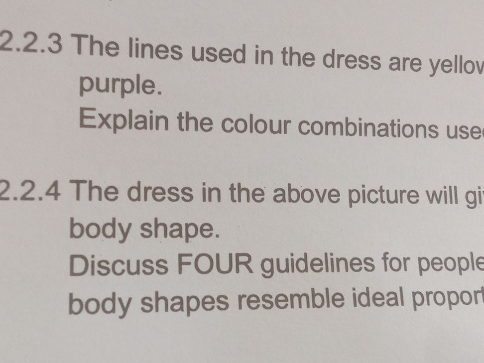 2.2.3 The lines used in the dress are yellow | StudyX