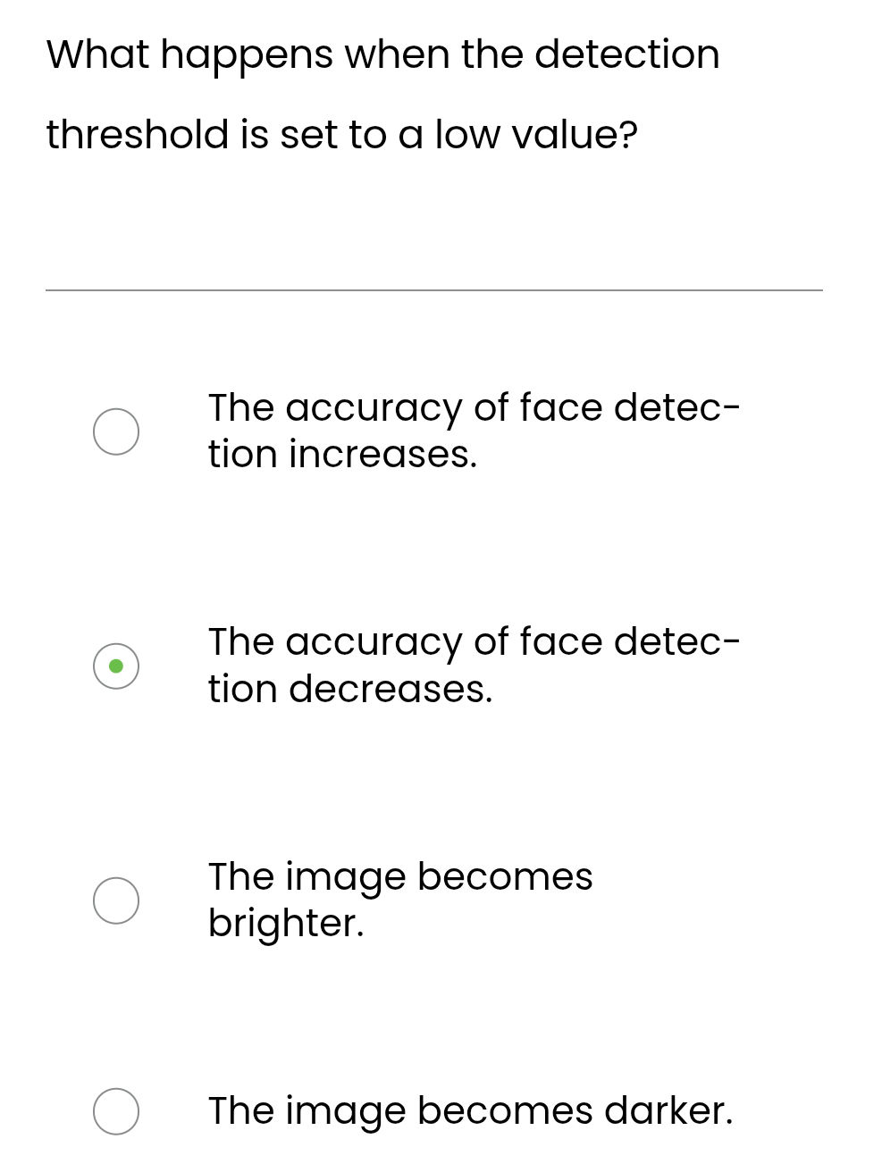 What happens when the detection threshold is | StudyX