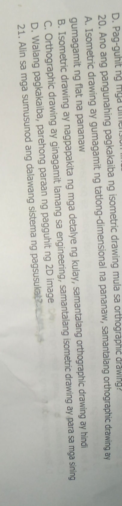 20. Ano ang pangunahing pagkakaiba ng | StudyX