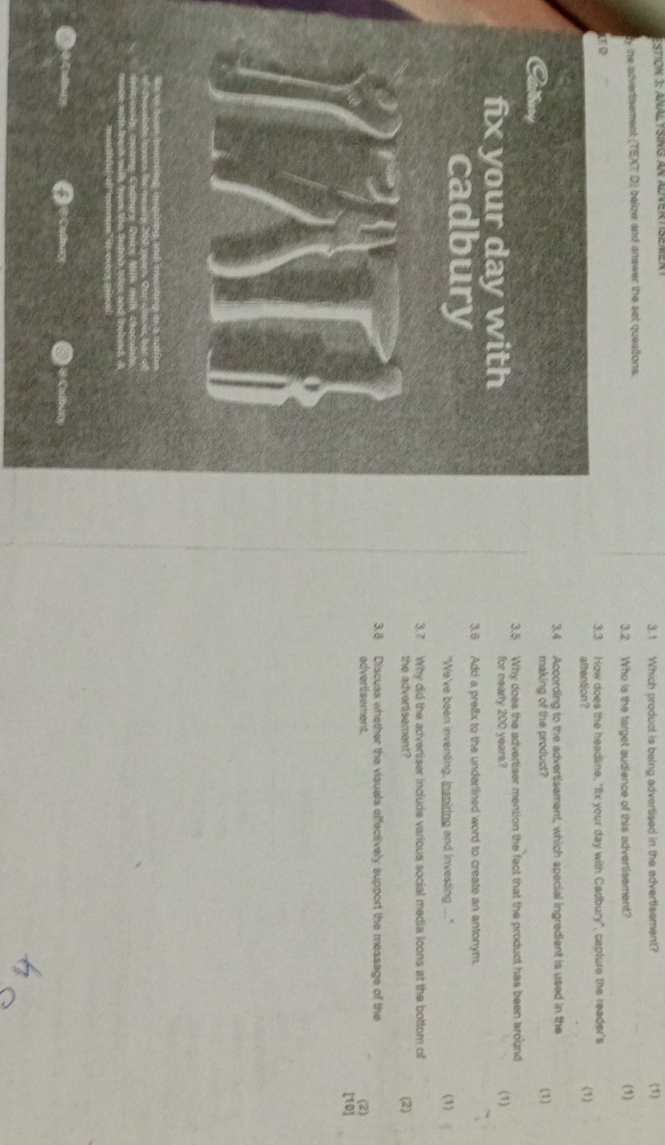 ESTION 3: ANALYSING AN ADVERTISEMENT By the | StudyX