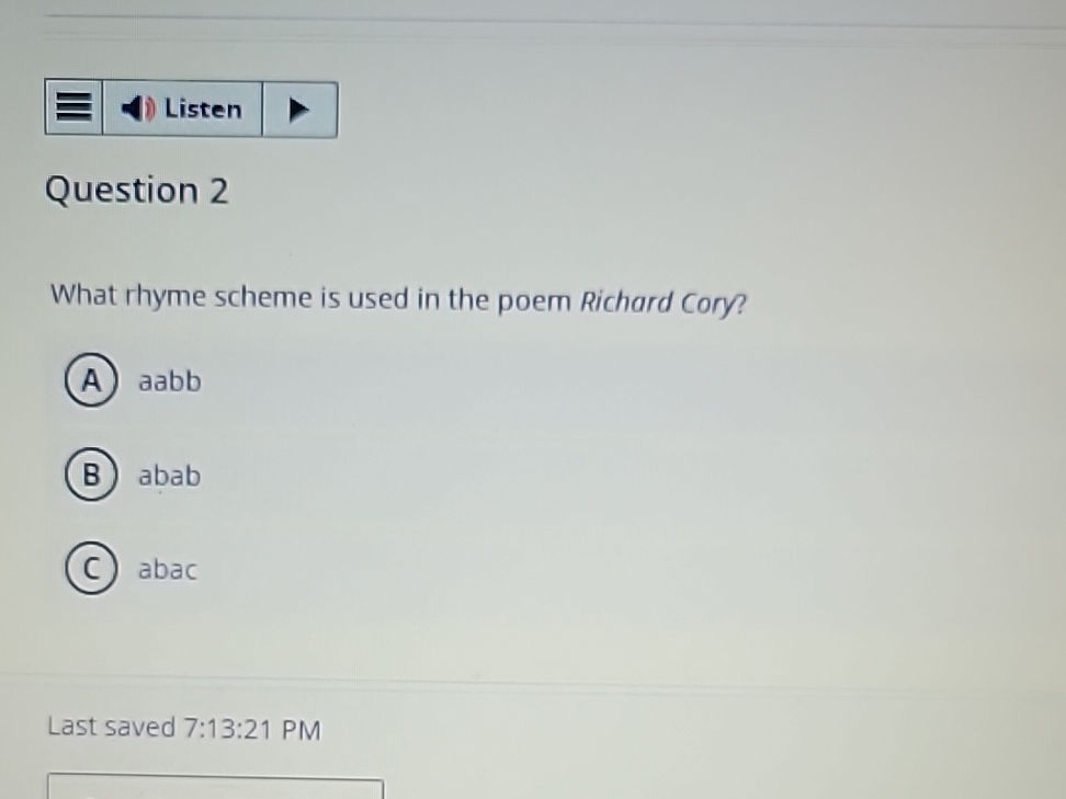 What rhyme scheme is used in the poem | StudyX