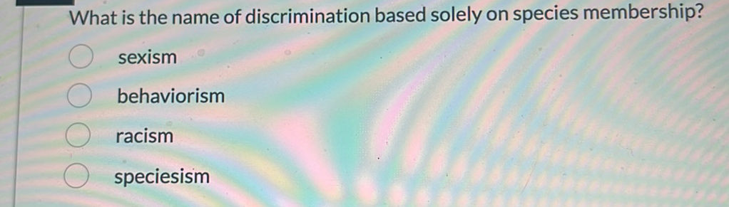 What is the name of discrimination based | StudyX