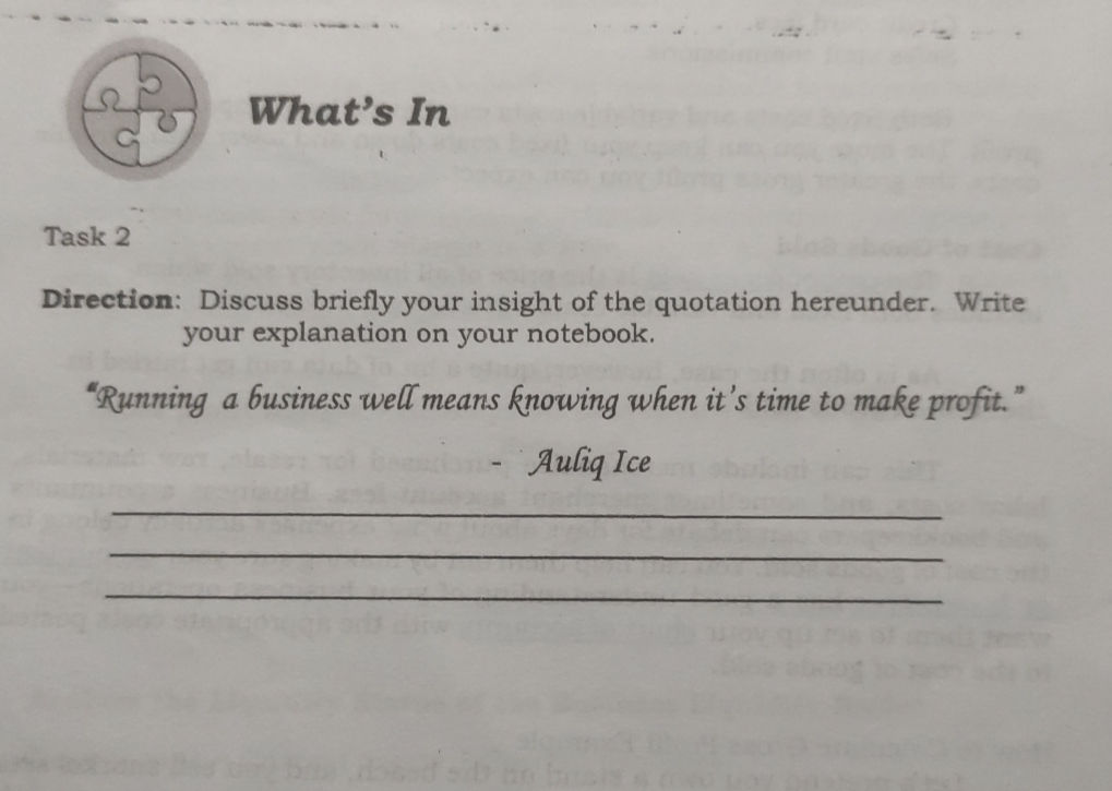 Direction: Discuss briefly your insight of | StudyX