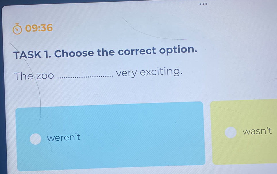 TASK 1. Choose the correct option. The zoo | StudyX
