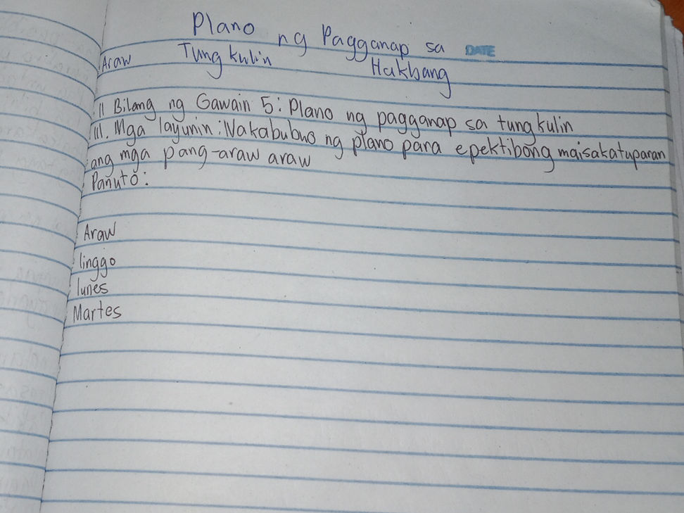 Plano ng Pagganap sa DATE Hakbang II Bilang | StudyX