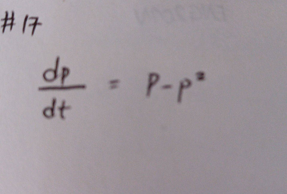 Differential Equation dp/dt = P - p^2 | StudyX