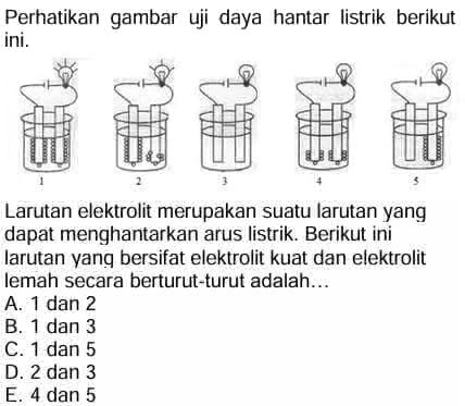 Perhatikan gambar uji daya hantar listrik | StudyX