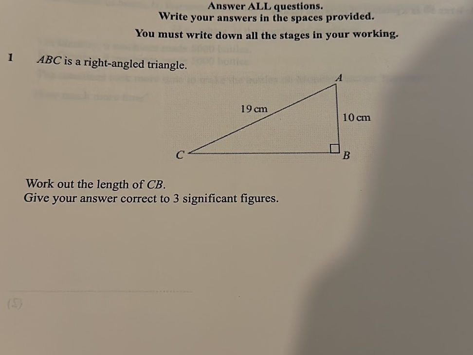 1 ABC is a right-angled triangle. Work out | StudyX