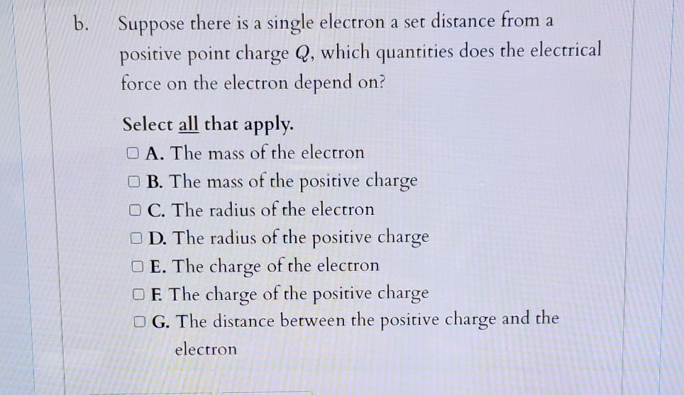 b. Suppose there is a single electron a set | StudyX