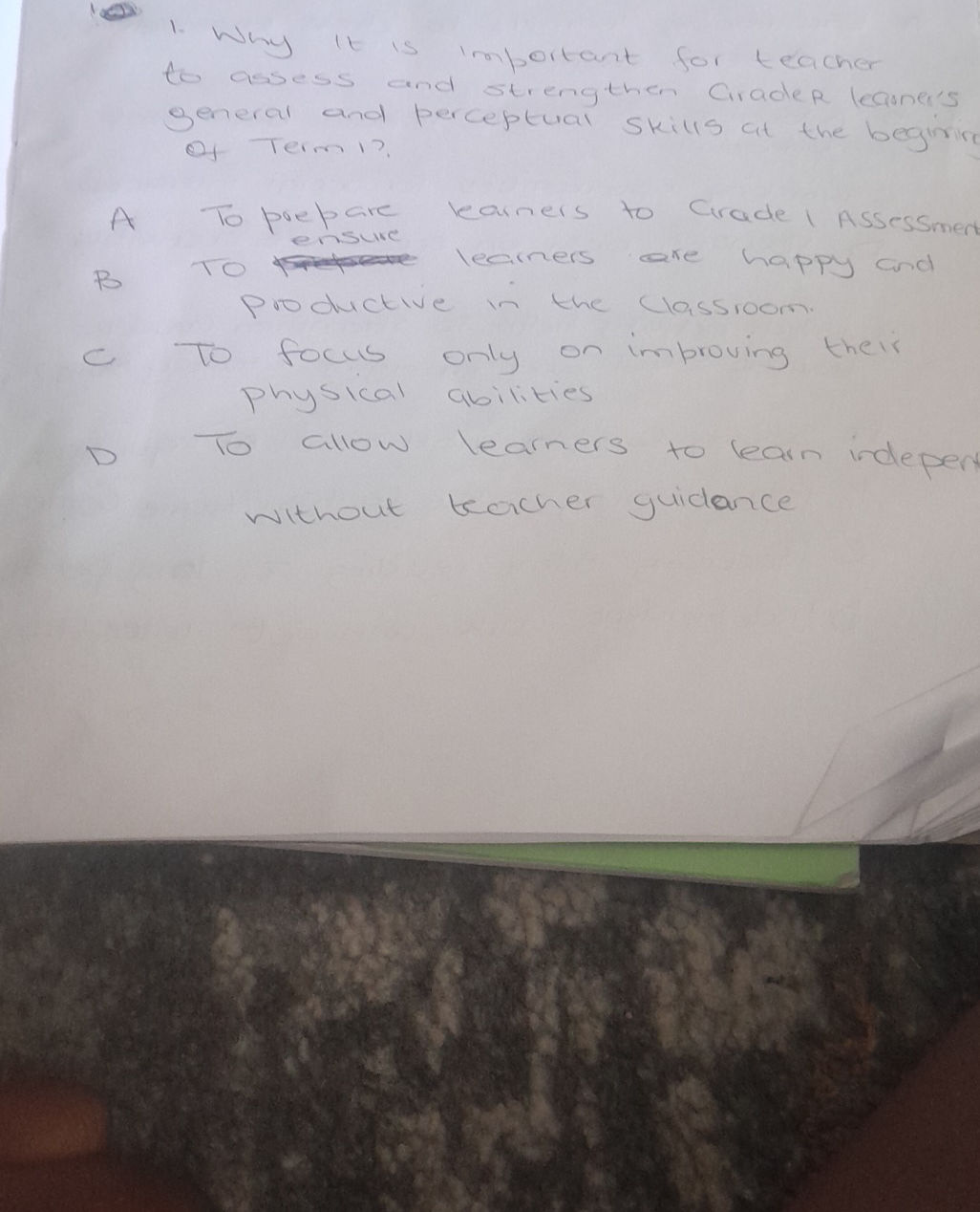 1. Why it is important for teacher to assess | StudyX