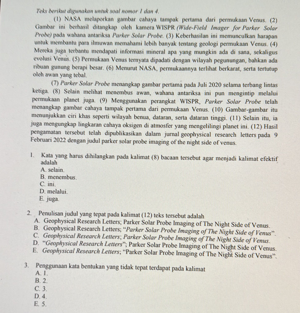 Teks berikut digunakan untuk soal nomor 1 | StudyX