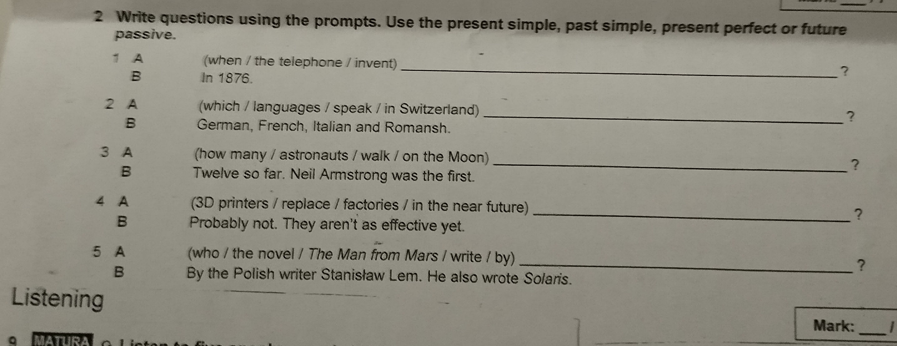 2 Write questions using the prompts. Use the | StudyX