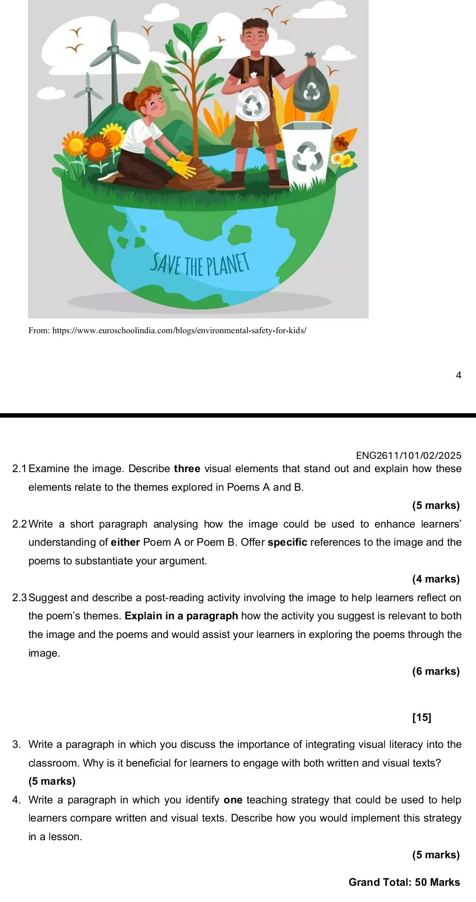 2.1 Examine the image. Describe three visual | StudyX