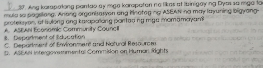 37. Ang karapatang pantao ay mga karapatan | StudyX