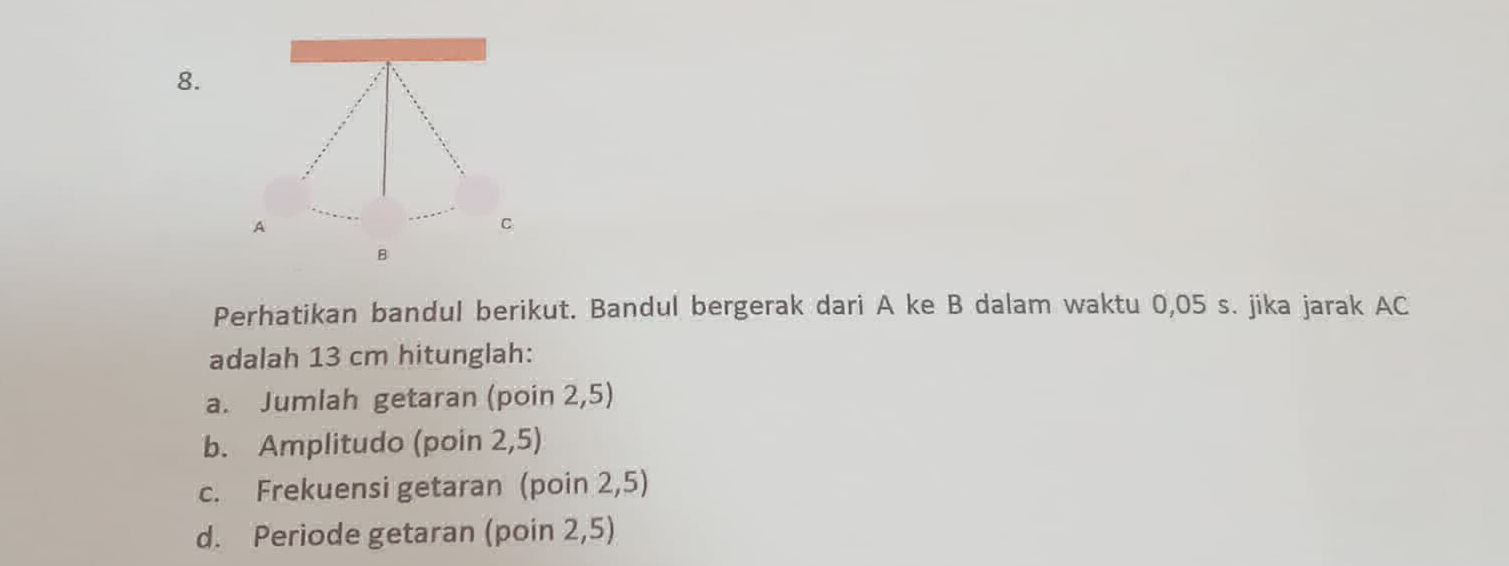 Perhatikan bandul berikut. Bandul bergerak | StudyX