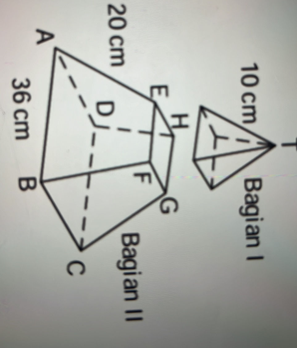 The image shows two 3D shapes. Bagian I is a | StudyX