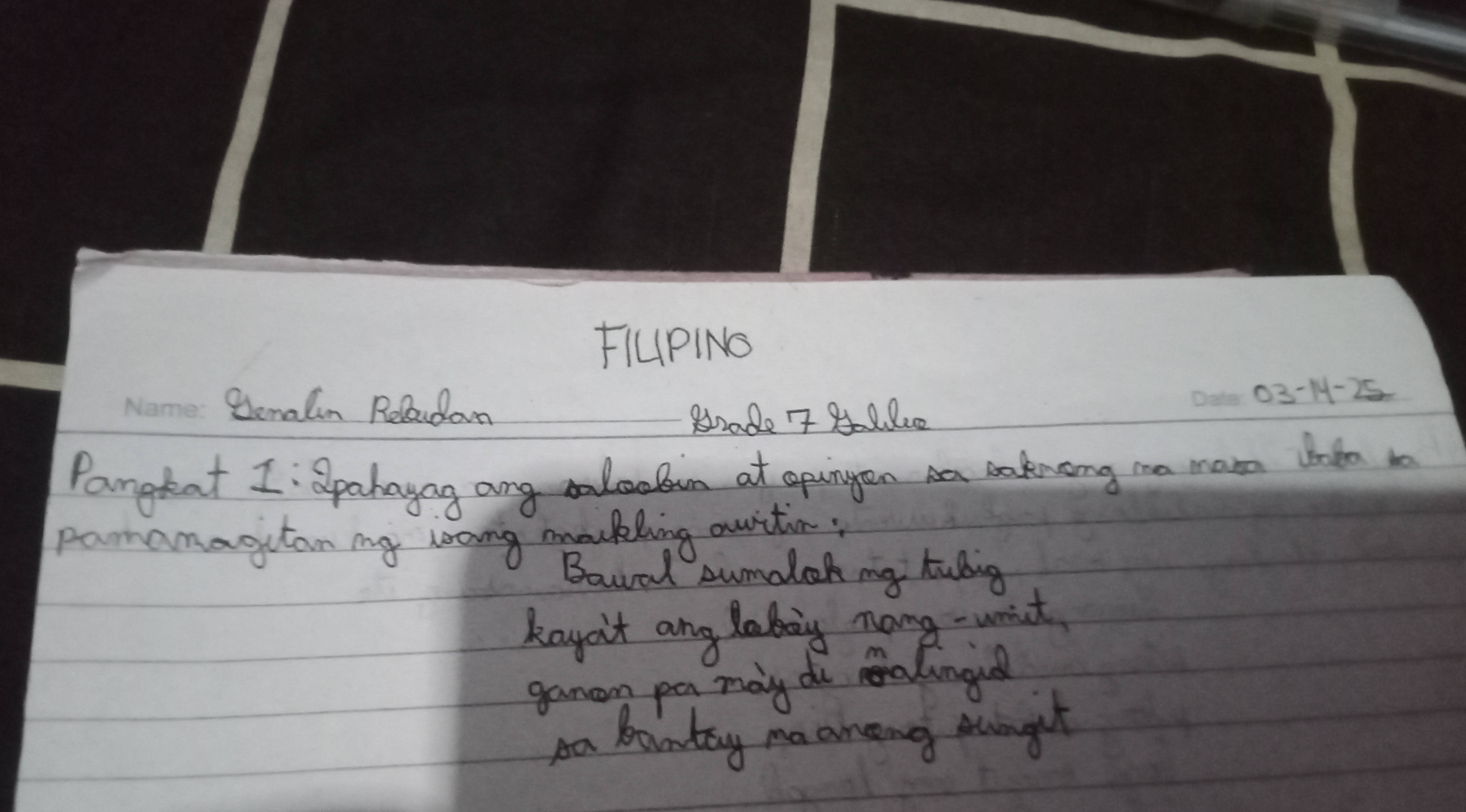 Pangkat 1: Ibahayag ang saloobin at opinyon | StudyX