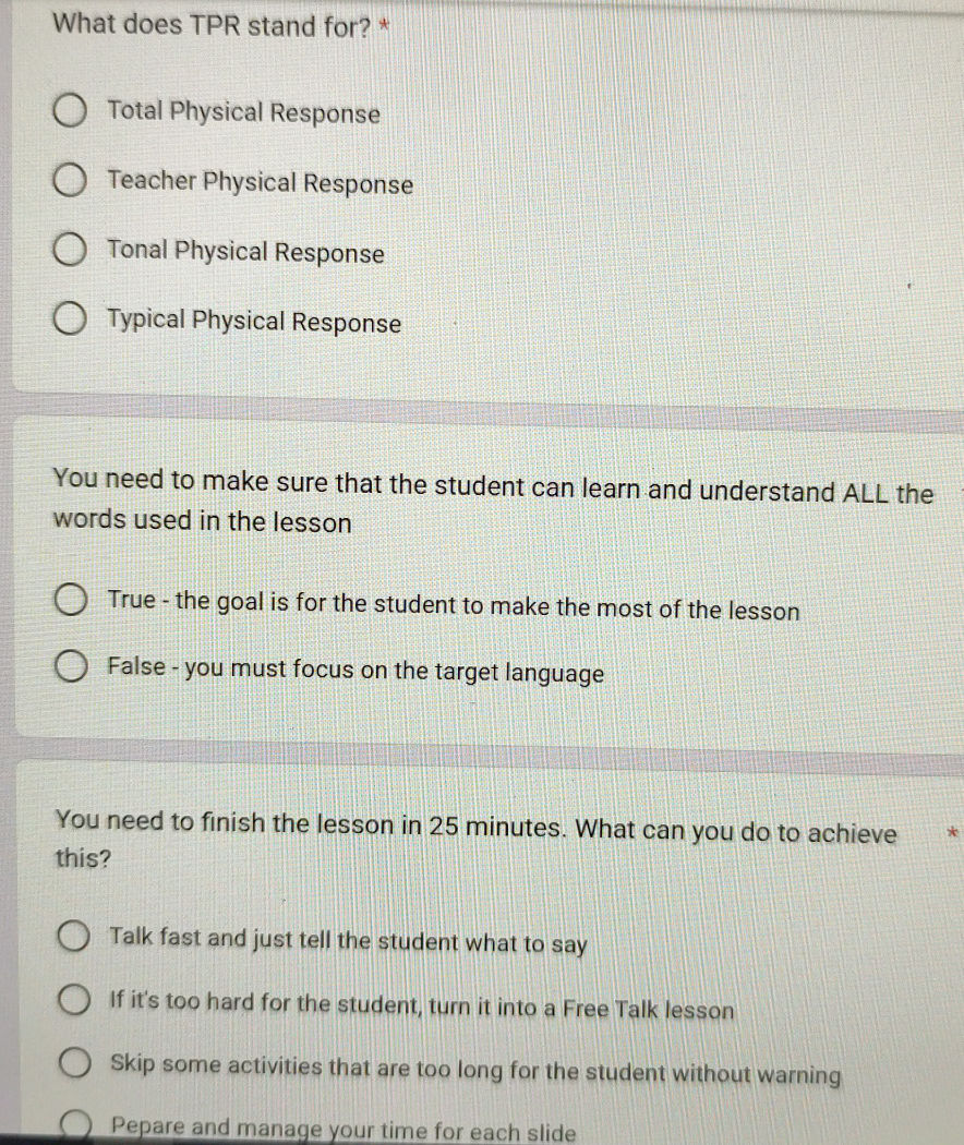 What does TPR stand for? Total Physical | StudyX