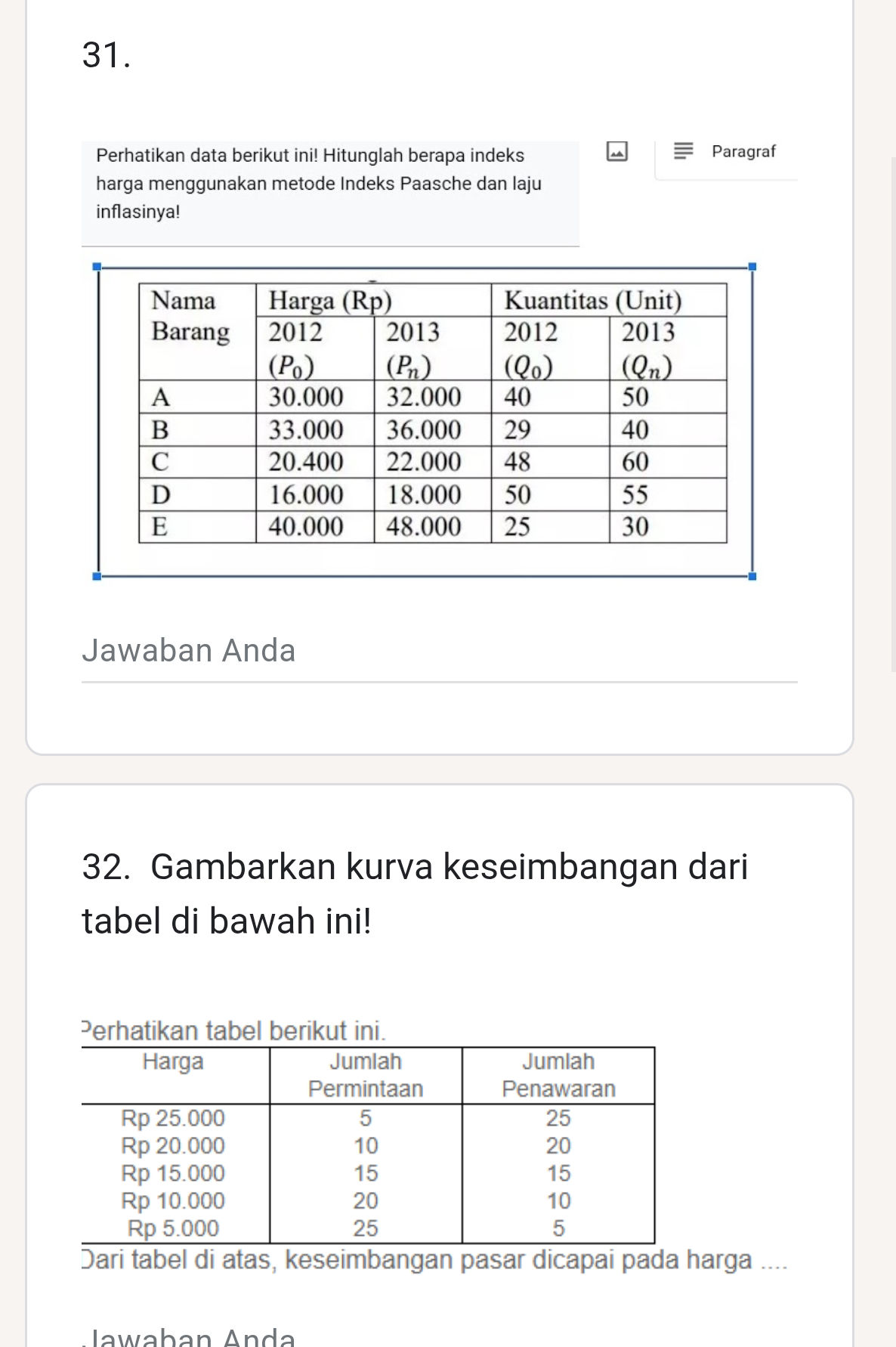 31. Perhatikan data berikut ini! Hitunglah | StudyX
