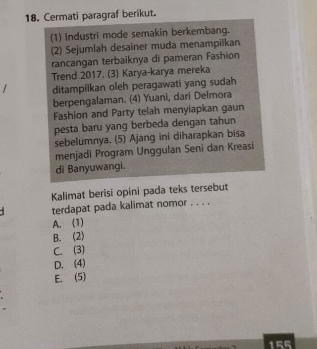 18. Cermati paragraf berikut. (1) Industri | StudyX