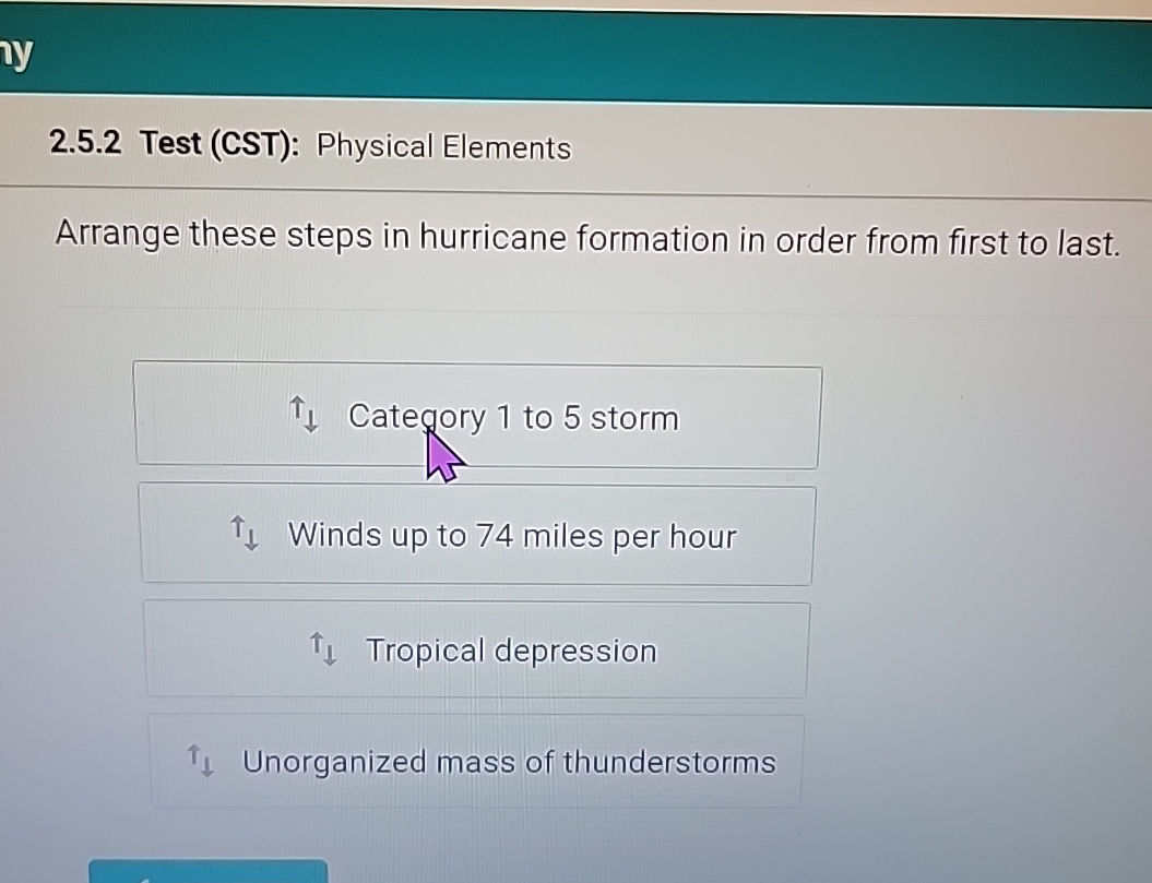 Arrange these steps in hurricane formation | StudyX
