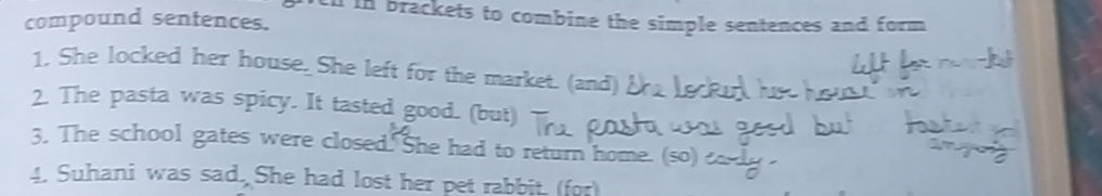 compound sentences. 1. She locked her | StudyX