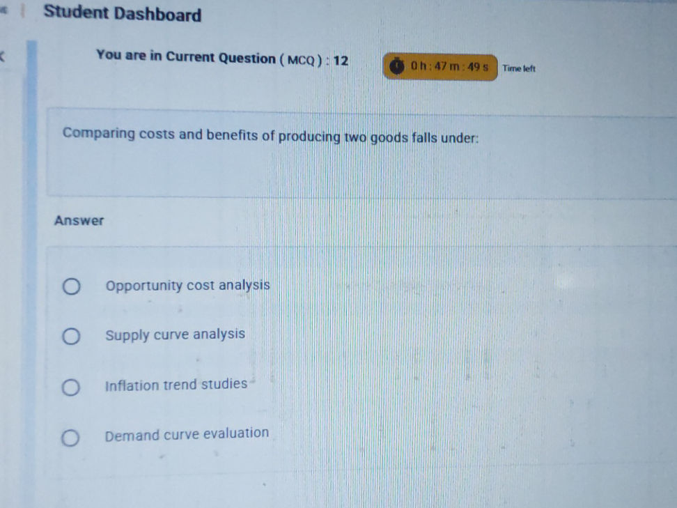 Comparing costs and benefits of producing | StudyX